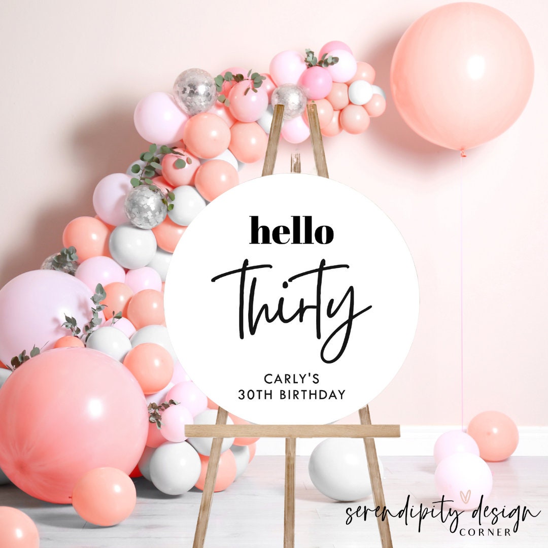 Hello 30 Sign | 30th Birthday Party Sign | UV Printed Birthday Sign ...