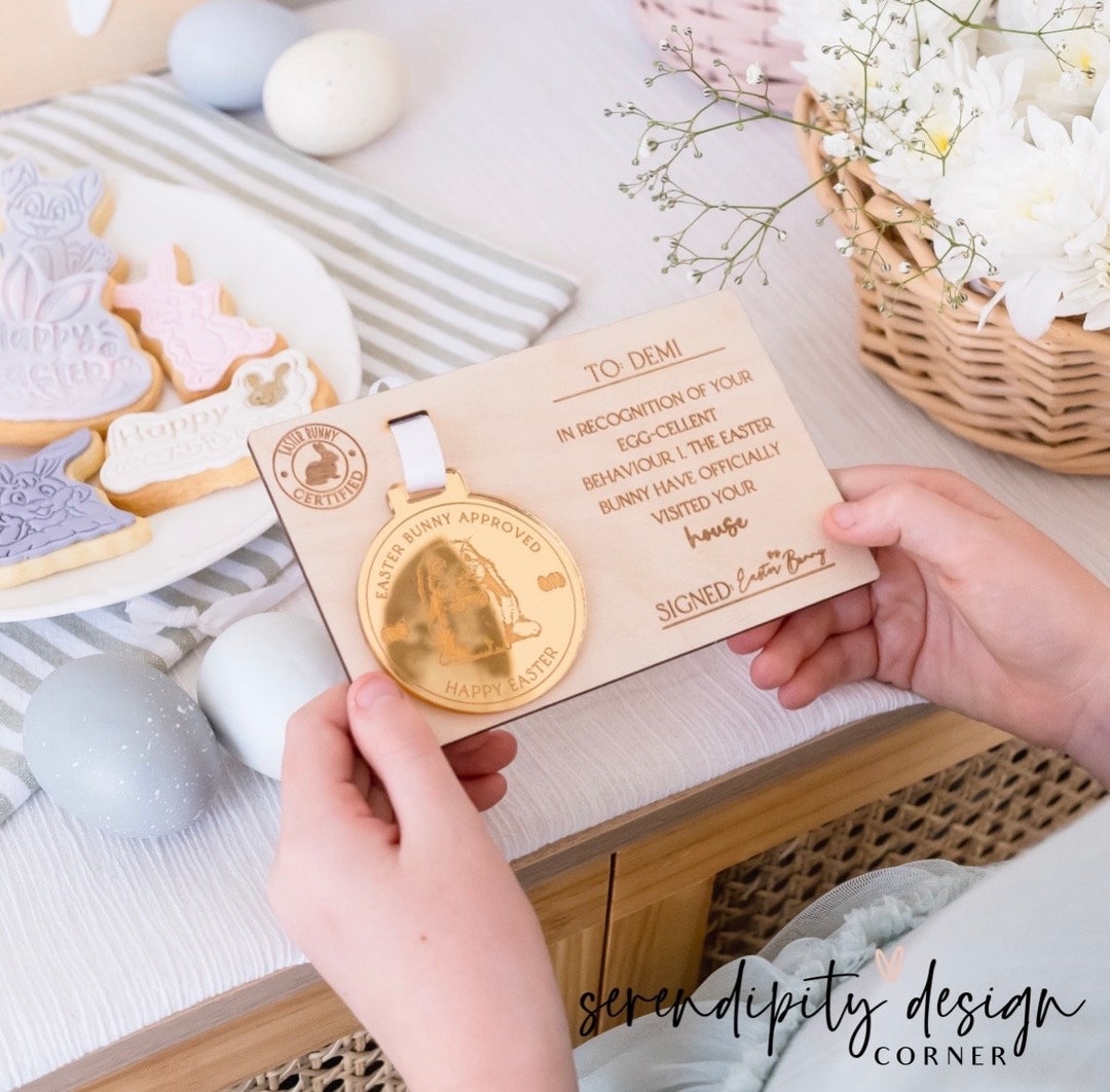 Easter Bunny Award Certificate With Medal - Etsy