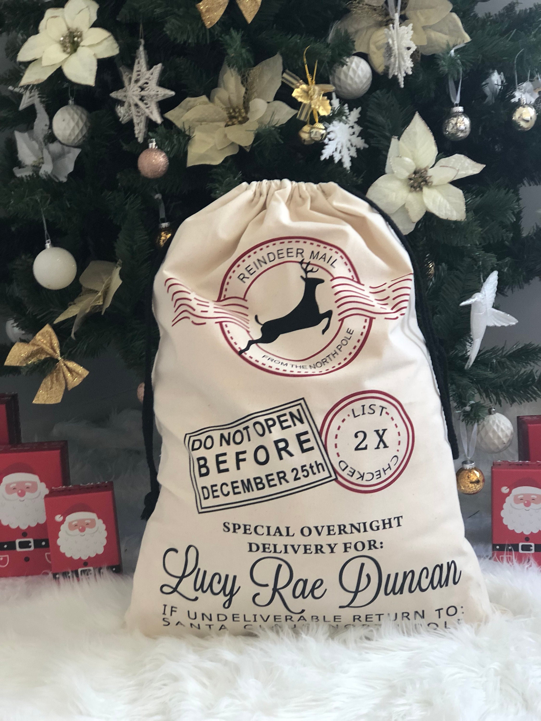 Personalised Christmas Santa Sacks Stocking Xmas - Etsy Australia