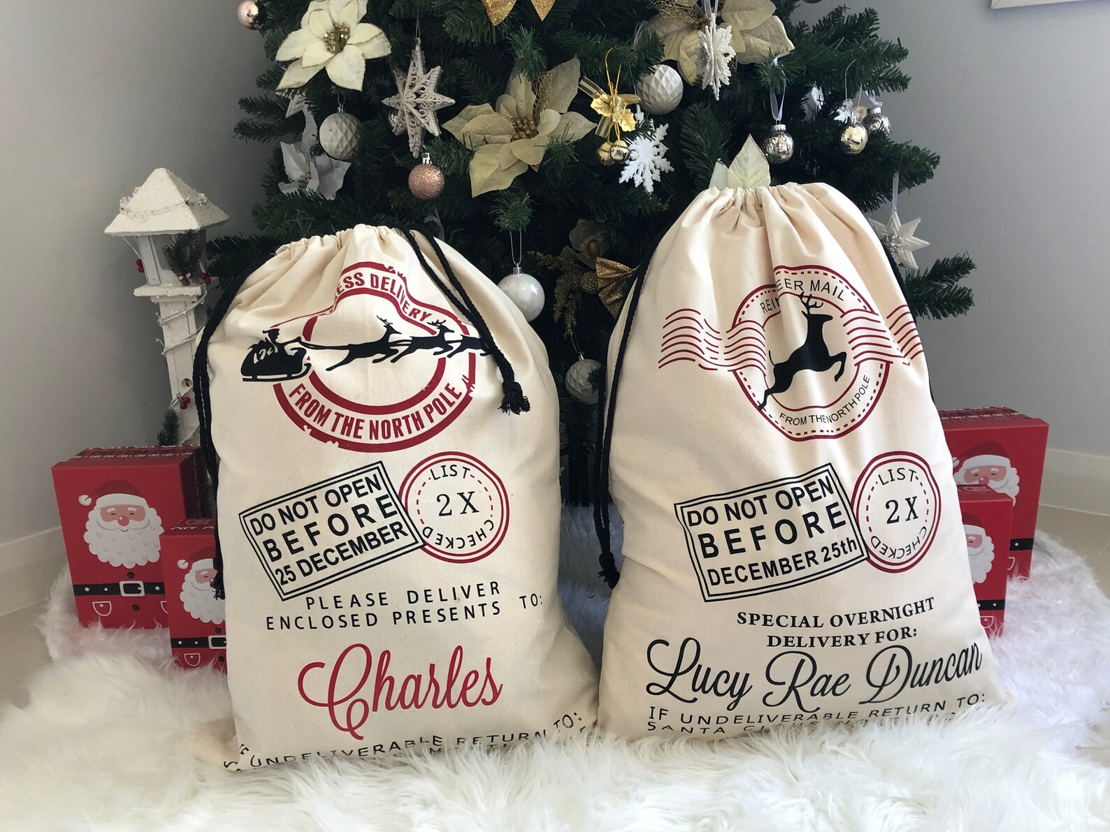Personalised Christmas Santa Sacks Stocking Xmas - Etsy Australia