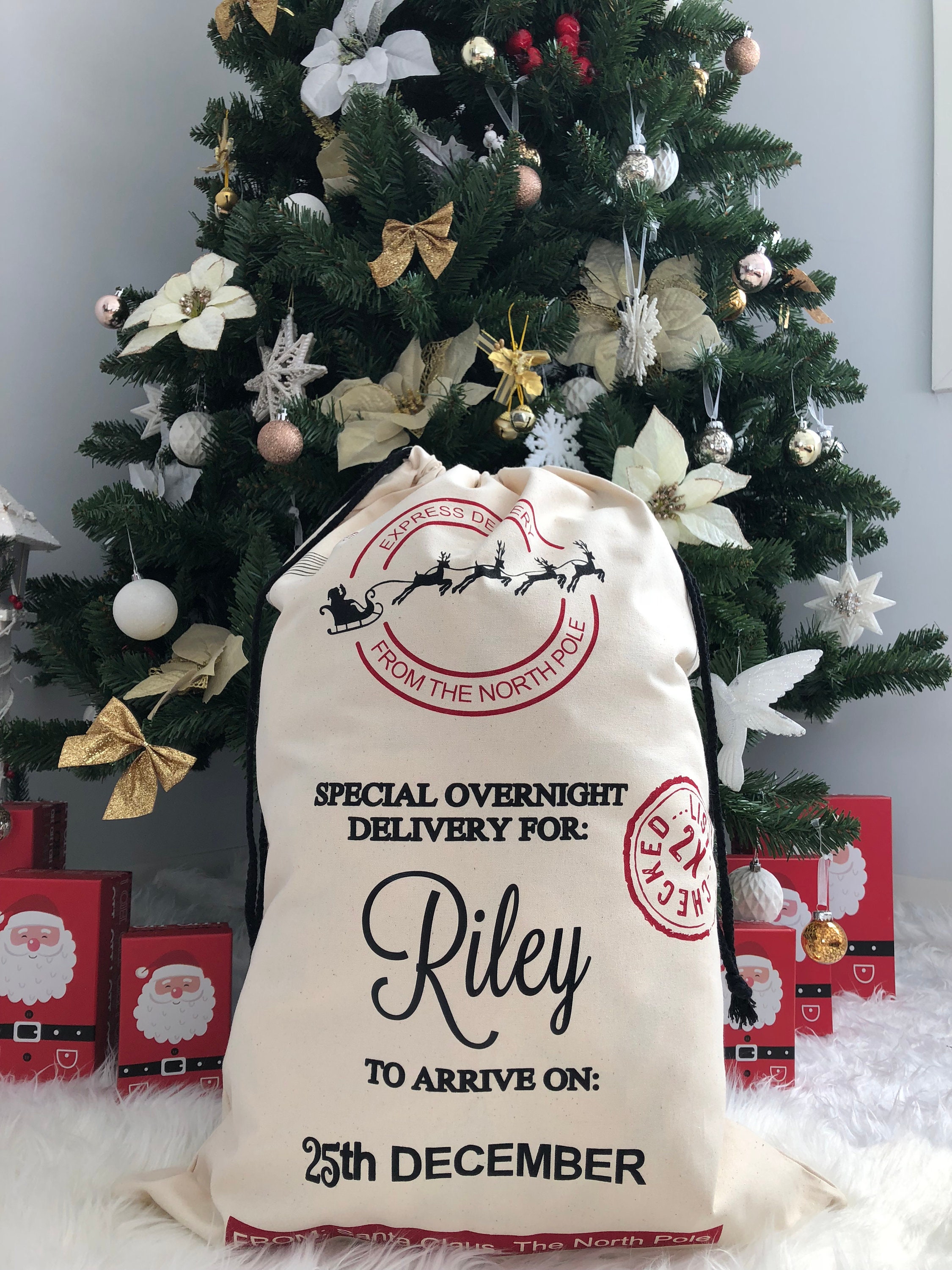 Personalised Christmas Santa Sacks Stocking Xmas - Etsy Australia