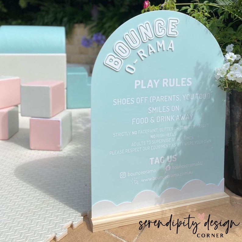 Jumping Castle Play Rules Sign | Business Safety Sign | Soft Play Play ...