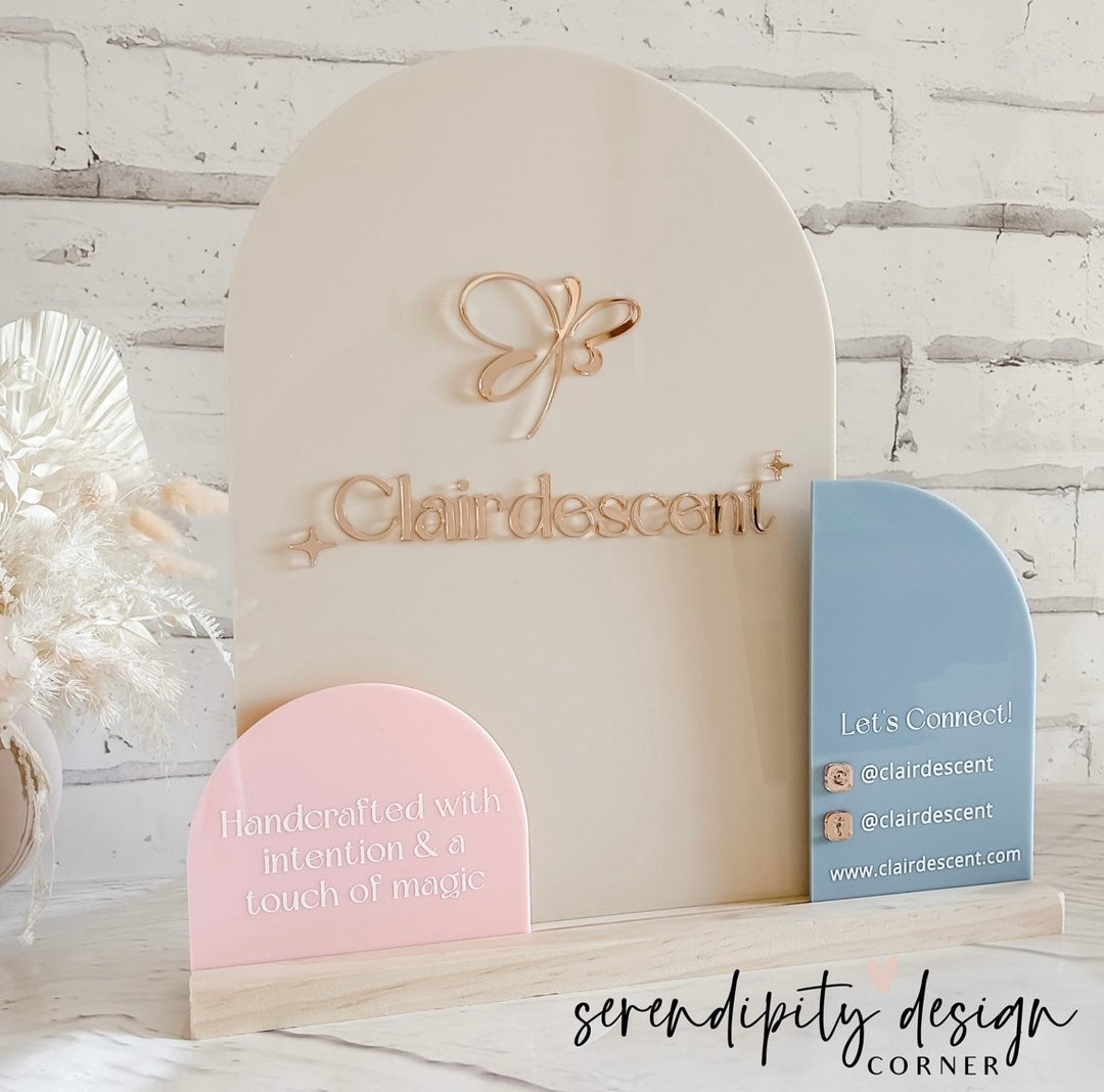 Social Media Business Table Sign | Welcome Business Logo Sign | Acrylic ...