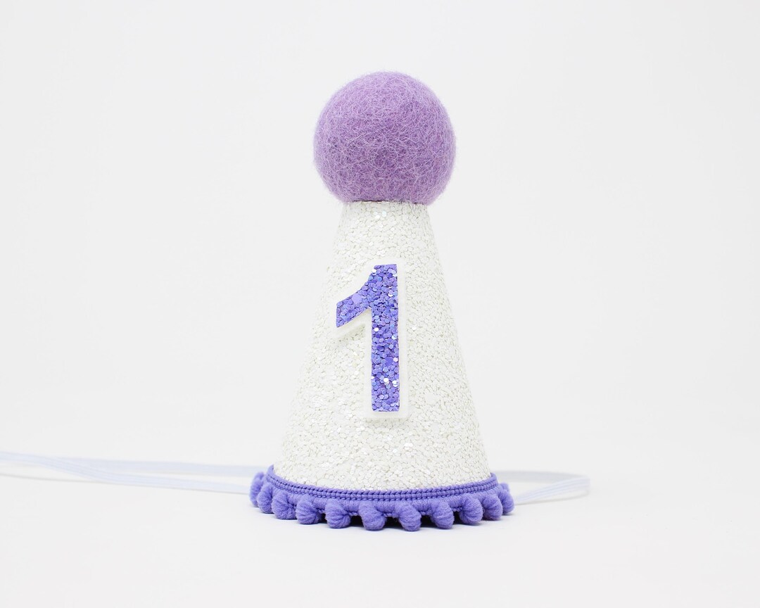 1st Birthday Hat | First Birthday Party Hat | Purple Birthday Girl Cake ...
