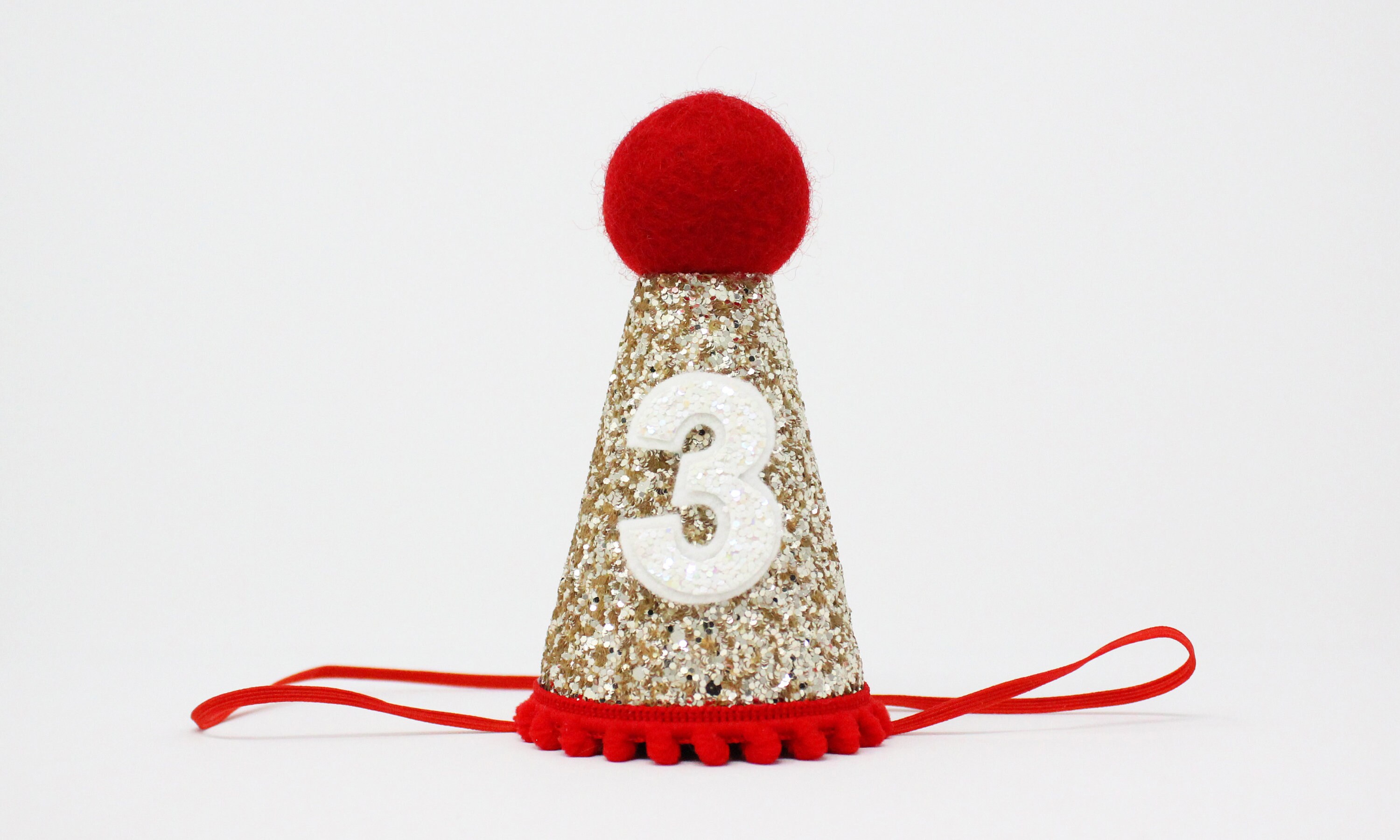 3rd Birthday Hat Gold and Red 3rd Birthday Party Hat 3rd | Etsy