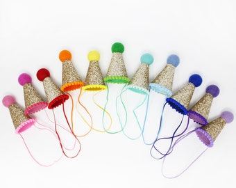 Mini Party Hat Any Color Mini Birthday Hat New Years Party - Etsy