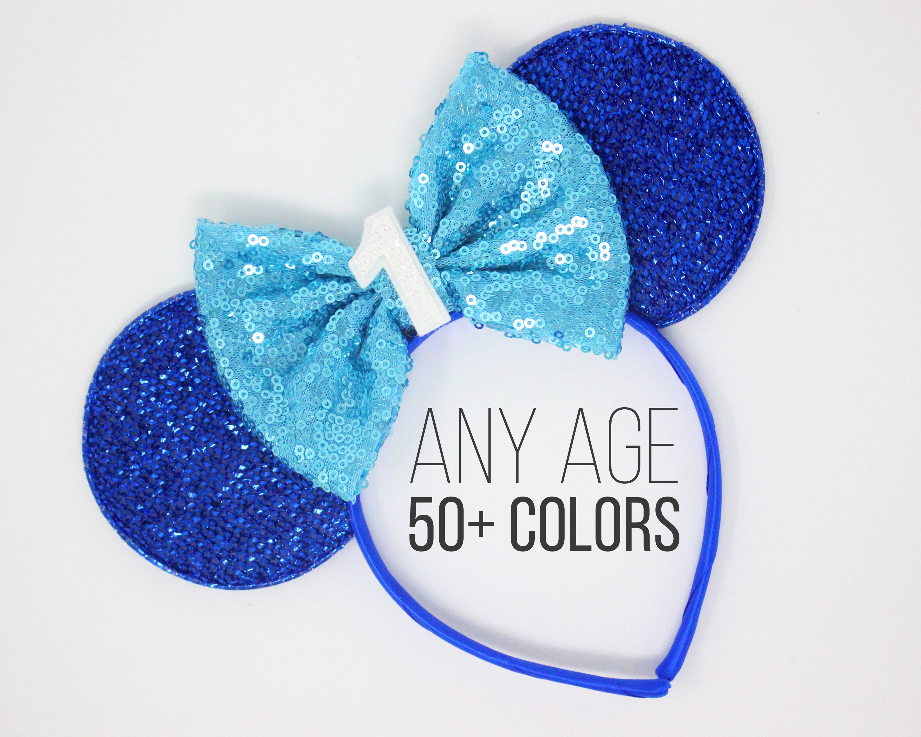 Mouse Birthday Ears Blue Mouse Ears Headband Birthday - Etsy