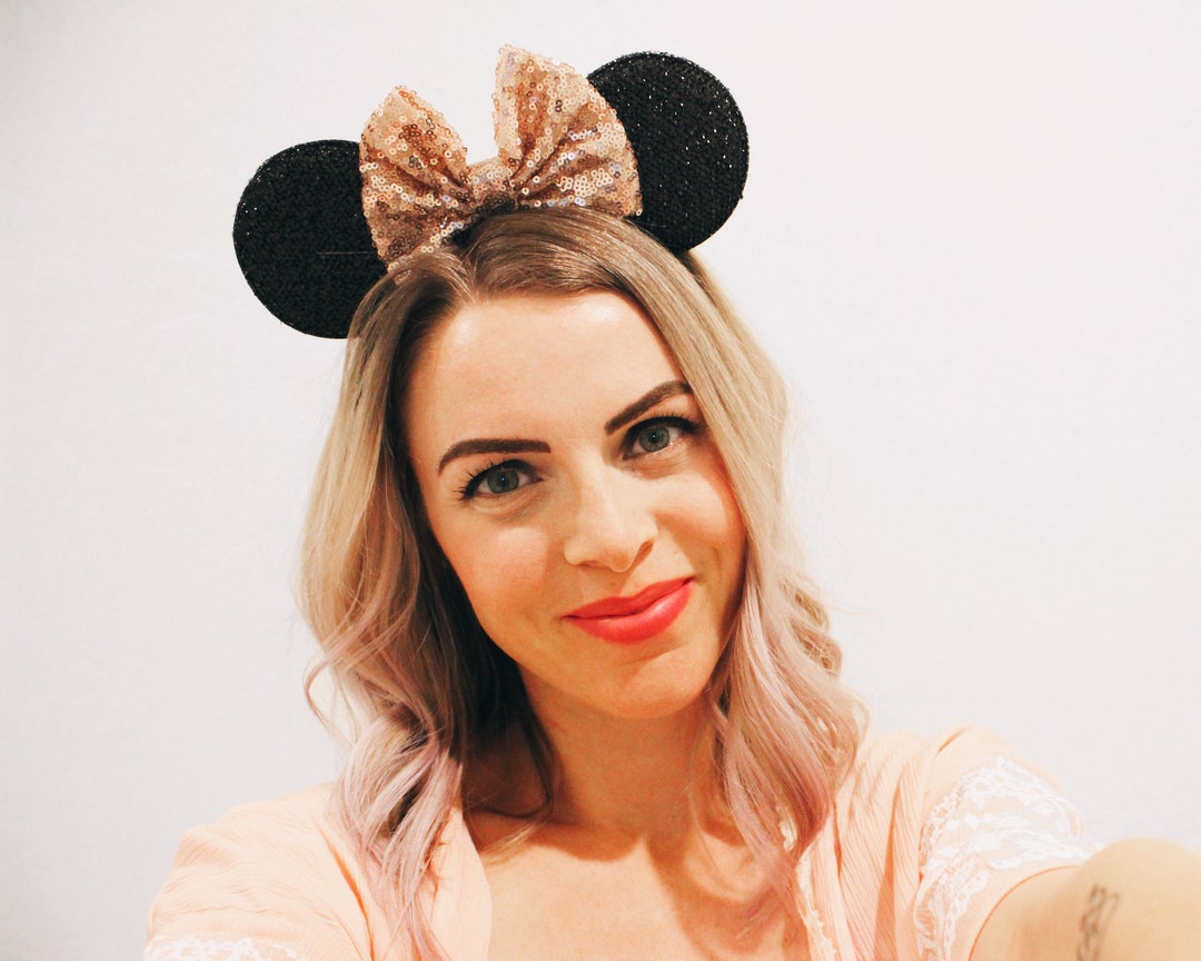 Rose Gold Mouse Ears One Size Mouse Ears Mouse Headband Party Ears Rose ...
