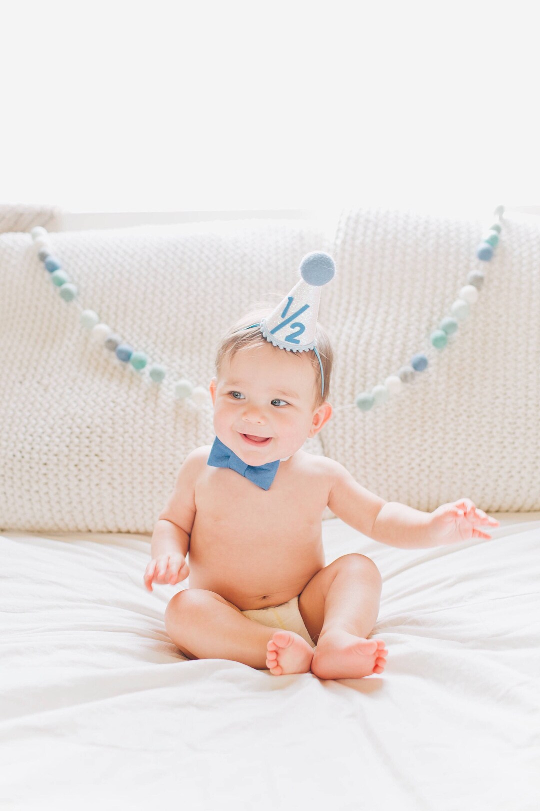 1/2 Birthday Boy Hat | Half Birthday Baby Party Hat | Baby Blue Toast ...