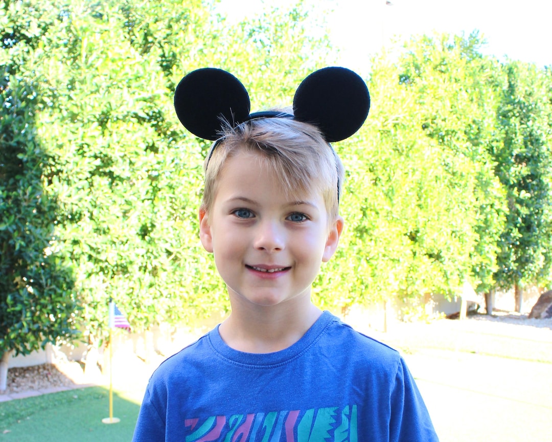 Mouse Ears for Men and Boys | Black Felt Mouse Ear Headband | Black ...