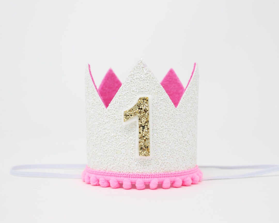 First Birthday Girl Crown | 1st Birthday Crown | Baby Pink Blush Hot ...