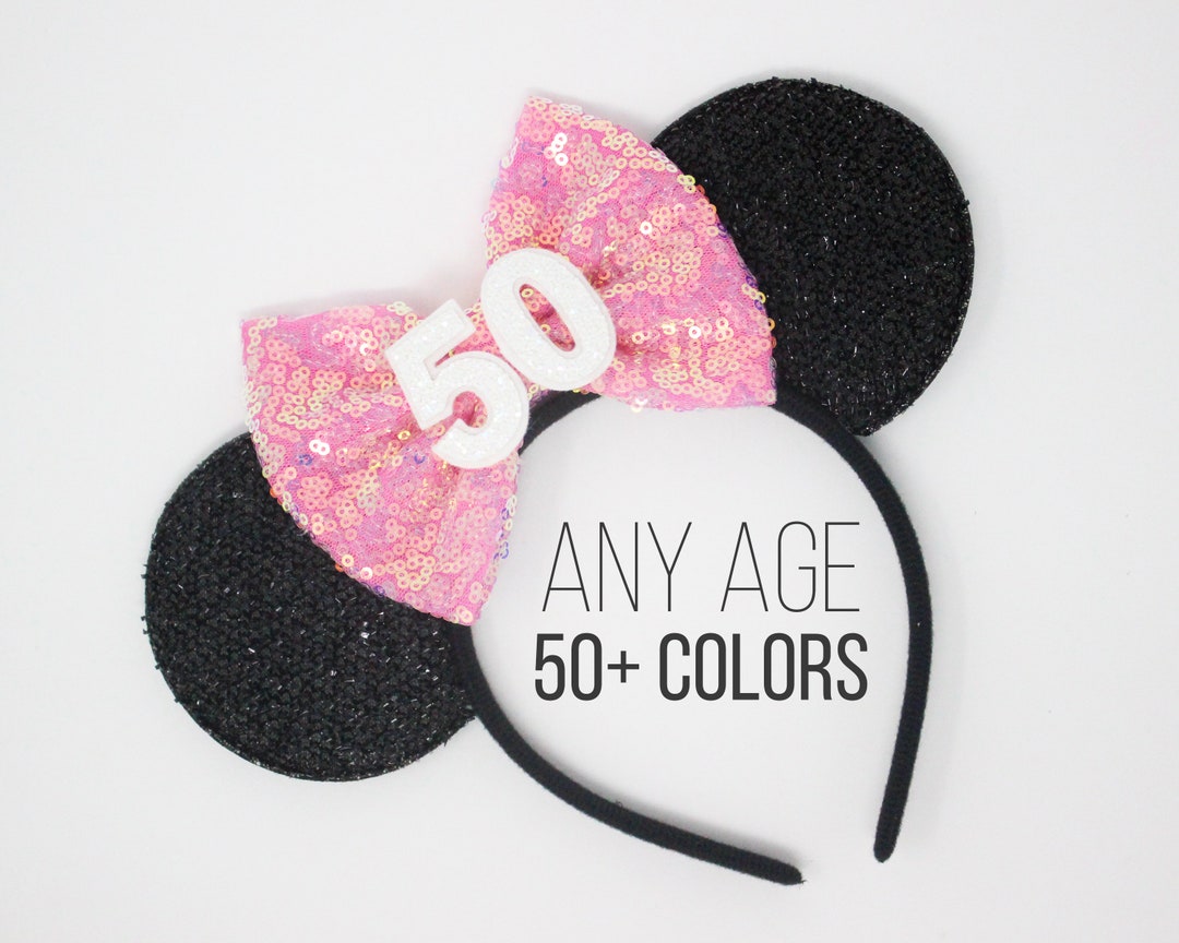 50th Birthday Headband 50th Birthday Ears 50th Birthday Mouse Ears 50th ...