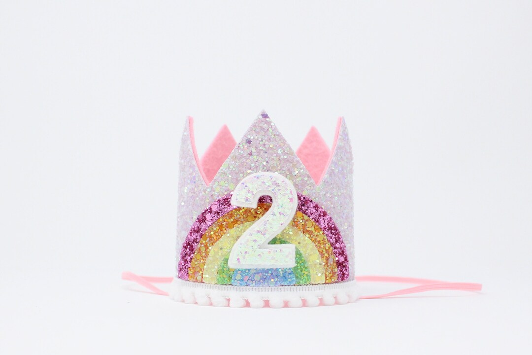 2nd Birthday Crown 2nd Birthday Hat Glitter Crown 2nd - Etsy