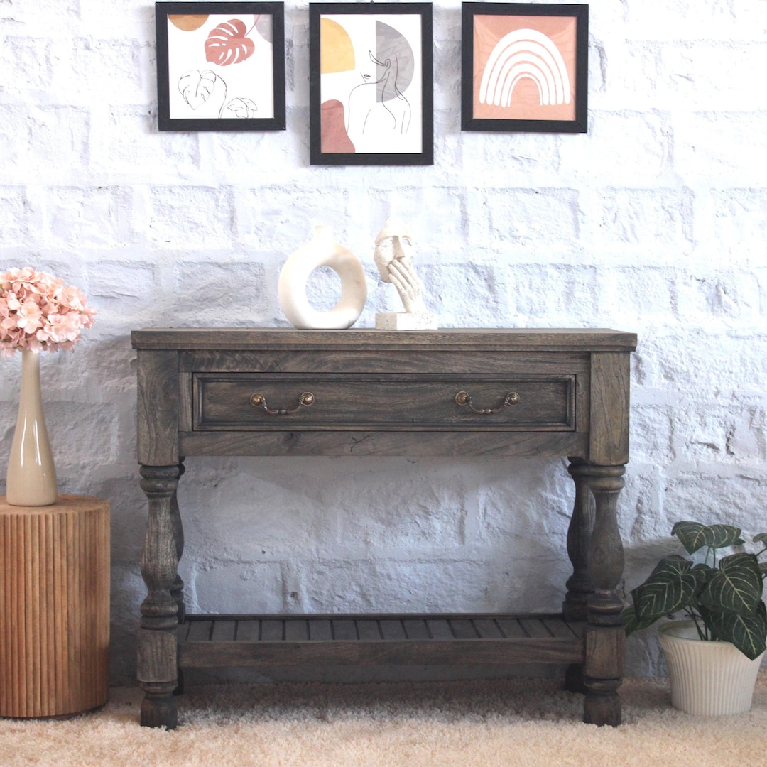Wooden Console Table | Rustic Entryway Table | Handmade Hallway Table ...