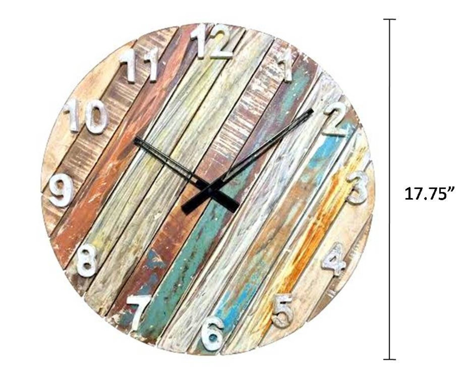 Rustic & Antique Round Wall Clock of Reclaimed Wood Lime - Etsy