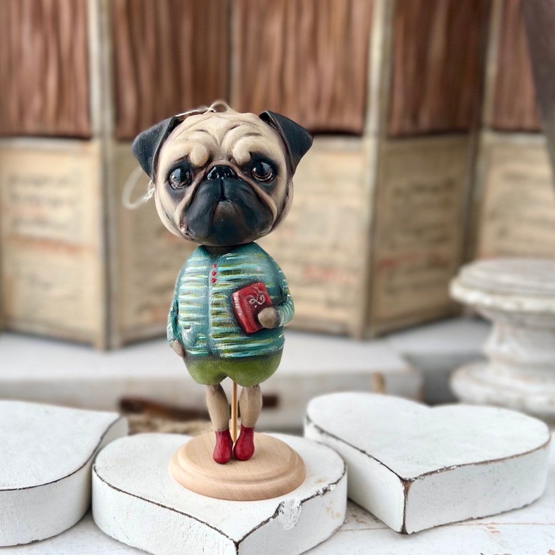 Pug. Doll Pendant on a Stand - Etsy