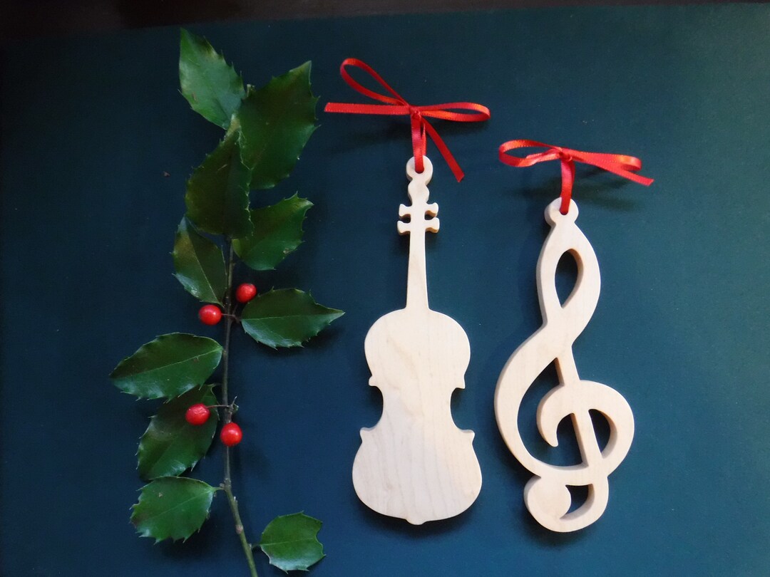 Treble Clef Christmas Ornament, Violin Christmas Ornament, Teacher Gift ...