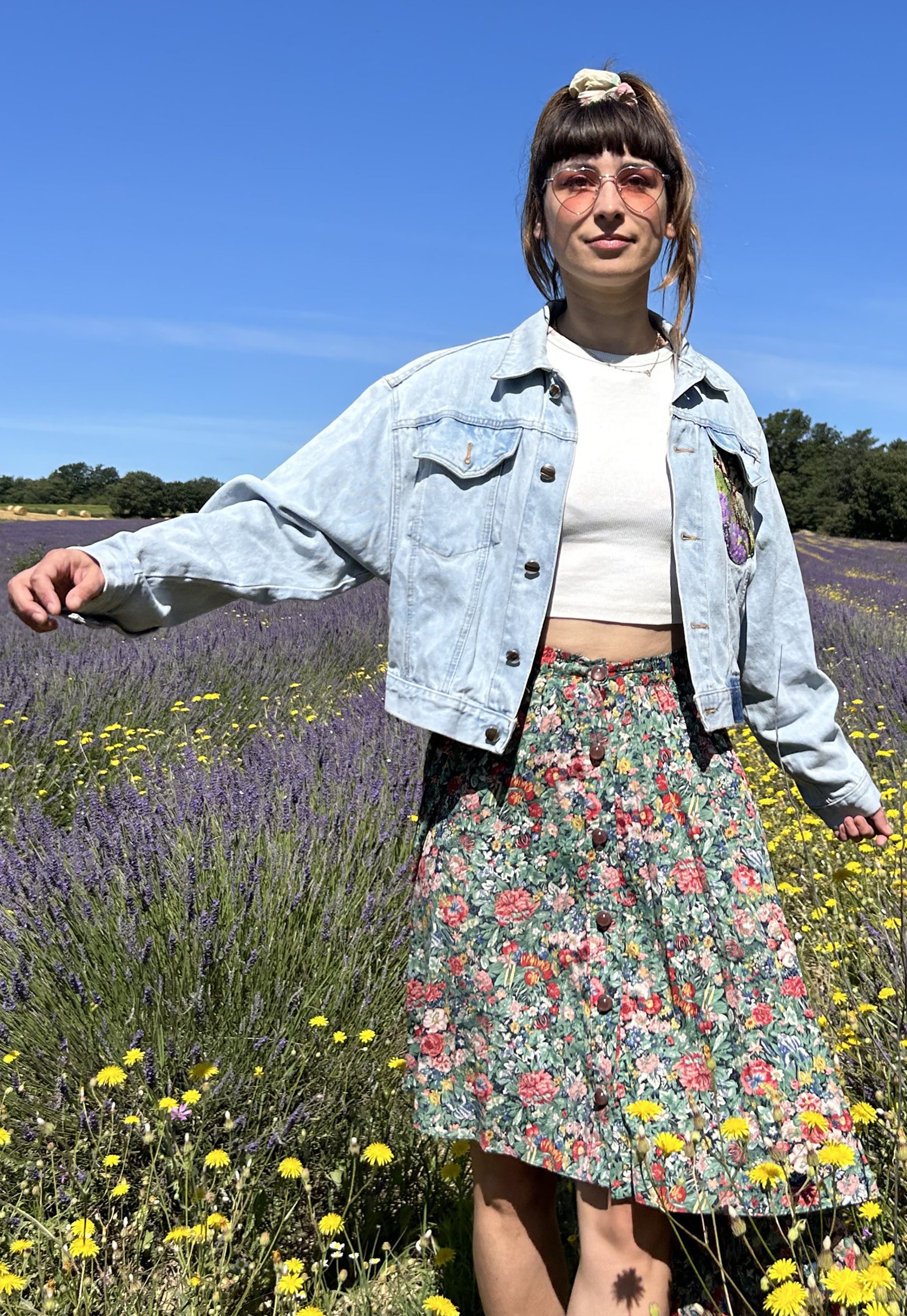 Denim Jacket Reworked With Vintage French Tapestry Etsy