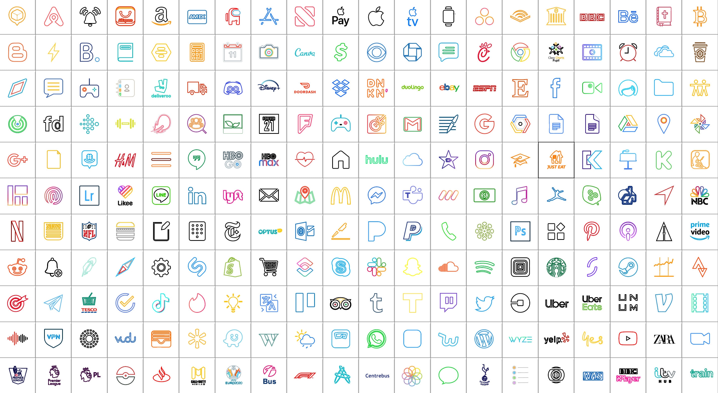 2500 Colour Aesthetic Icons on White Background L Black - Etsy