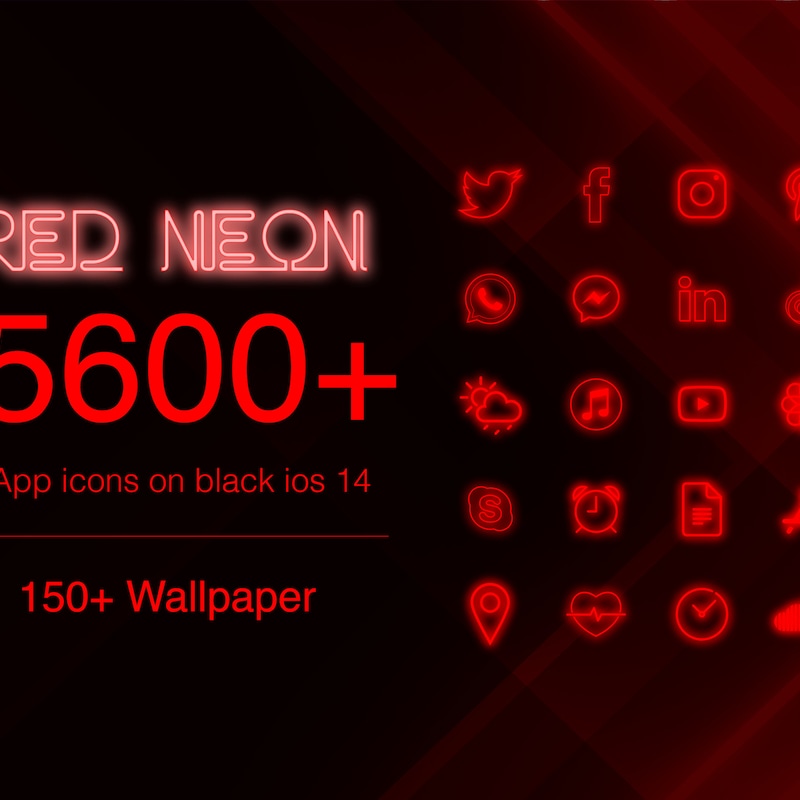 Black and Red Phone Icons - Etsy UK