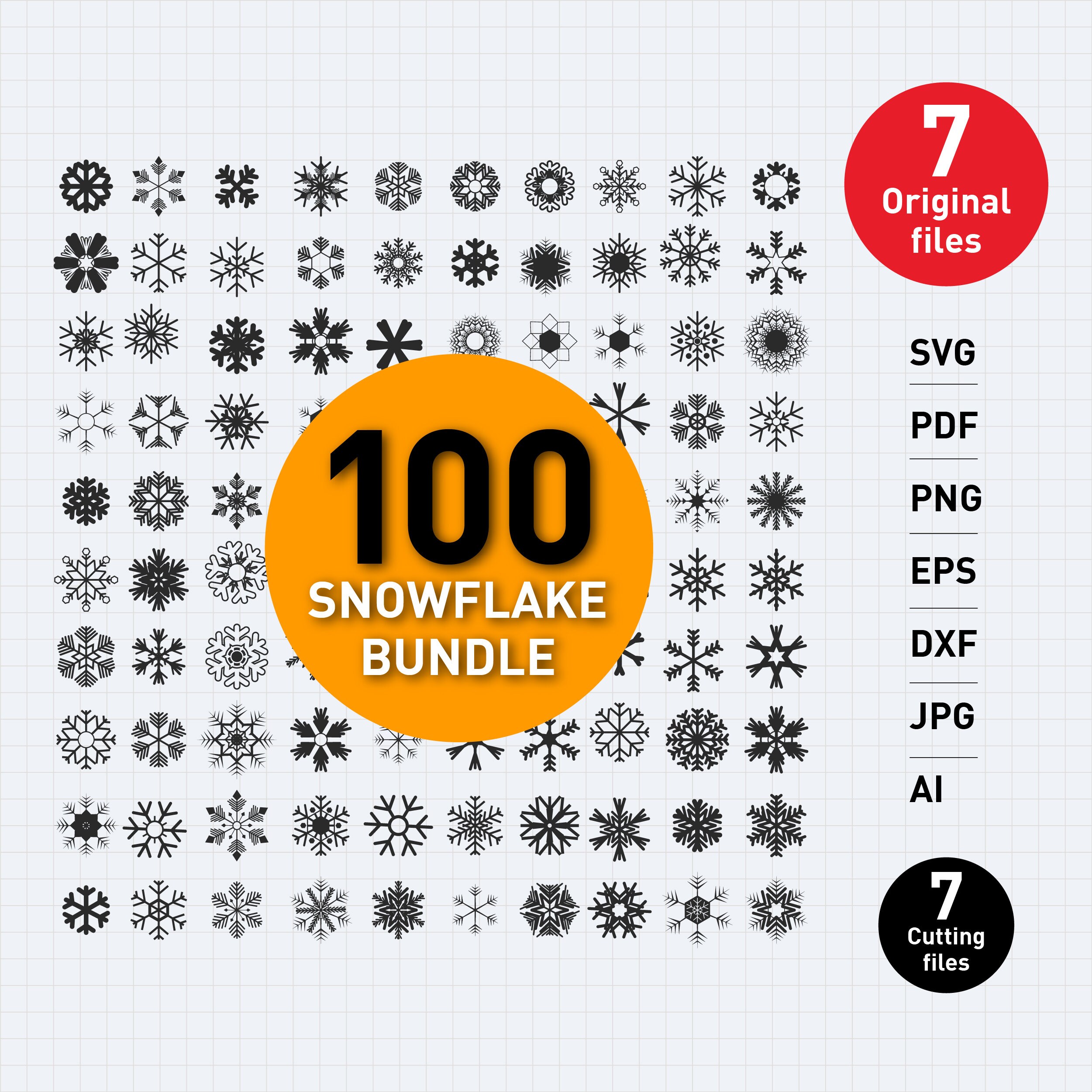 SVG Pdf Png Eps Dxf Jpeg Ai L Snowflake Bundle I SVG - Etsy