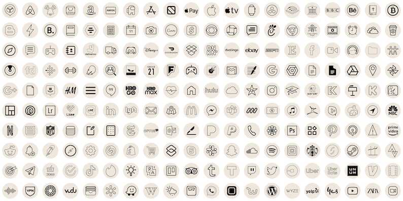 Neutral Beige Tone Aesthetic Transparent App Icons Pack for | Etsy