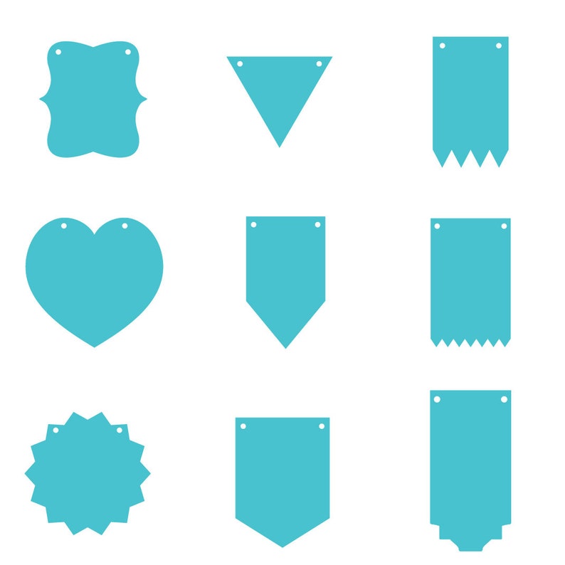 SVG Pdf Png Eps Dxf Jpeg Ai L Banner Bunting Flag Shapes | Etsy