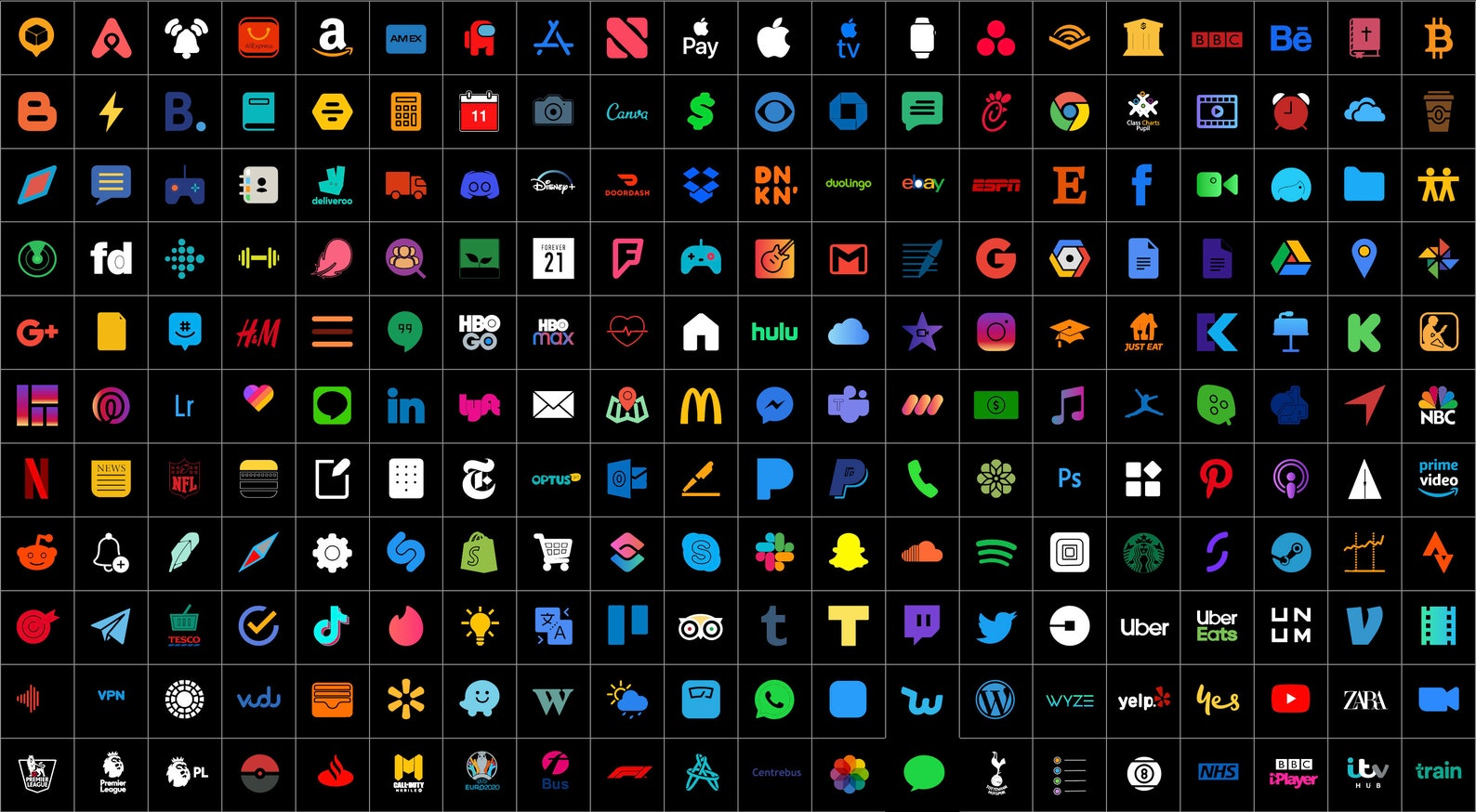 2500 Colour Aesthetic Icons on White Background L Black - Etsy