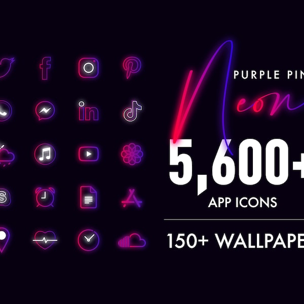 Neon Purple Icons - Etsy