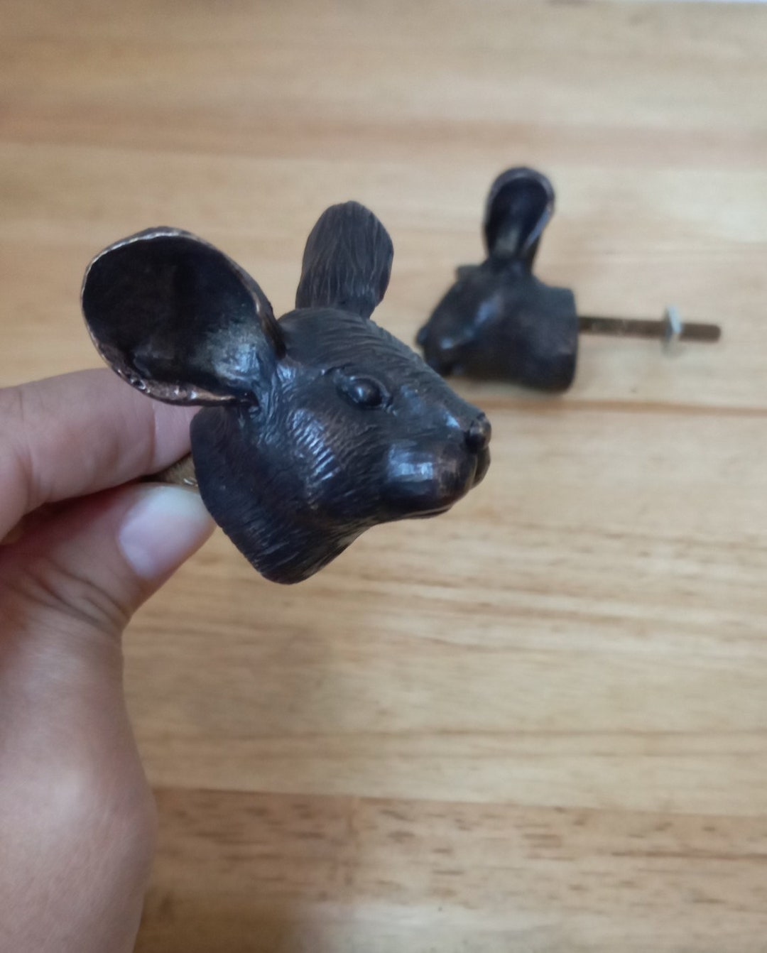 Brass Mouse Knob, Animal Knob, Door Knob, Solid Brass, Brass Cabinet Door, Animal Drawer Knob ...