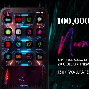 100,000+ Neon App Icon L Growing Icons L App Icons Mega Pack for IOS 14 ...