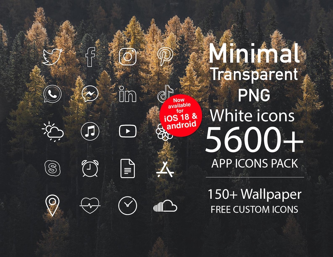 5600+ Minimal White App Icons: PNG Pack for Ios & Android (digital ...