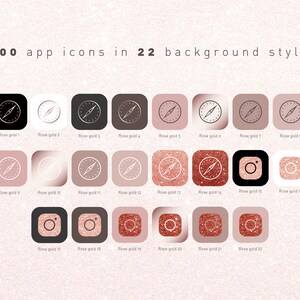 Rose Gold App Icons: Ios 18, Android, iPad Theme (digital Download) - Etsy