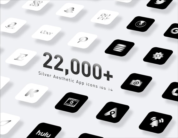Silver Aesthetic App Icons Pack for IOS 14 L Wallpaper L - Etsy