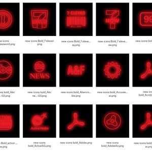 Neon Grow Red Icons Aesthetic L 5600+ App Icons Pack for IOS 18 L ...