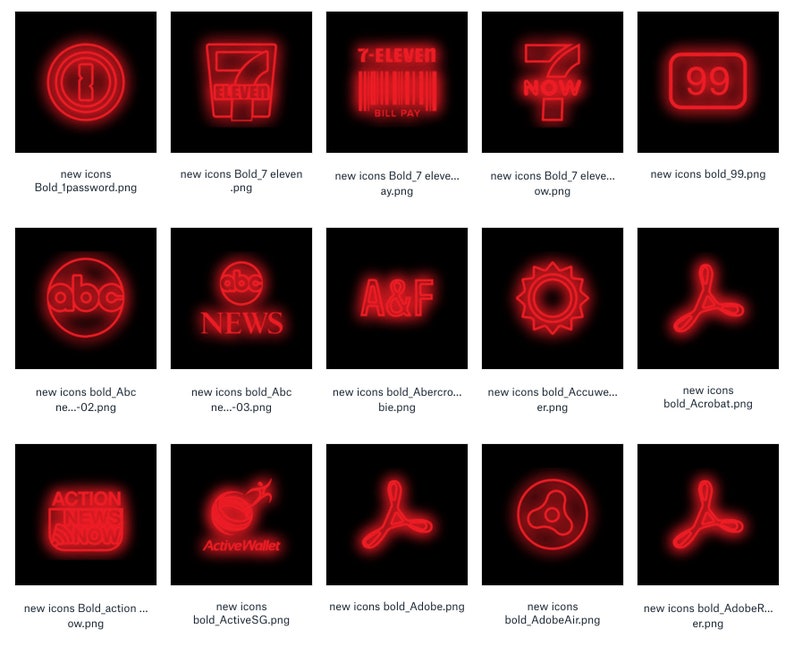 Neon grow Red icons Aesthetic l 5600 App icons Pack for IOS | Etsy