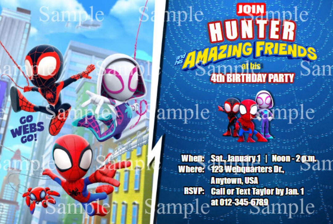 Spidey Birthday Party Invite - Instant Download - Personalize Online ...