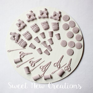 Sewing Fondant Topper 45pcs Edible Sewing Baby Shower Topper Fondant ...