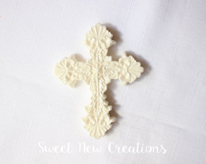 Fondant Cross Cake Topper/ Baptism Cake Toppers Edible Fondant Topper ...
