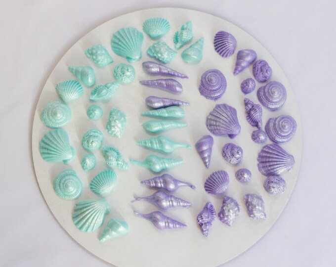Sea Shell Fondant Topper 50pcs Beach Cake Topper Beach Cupcake Toppers ...