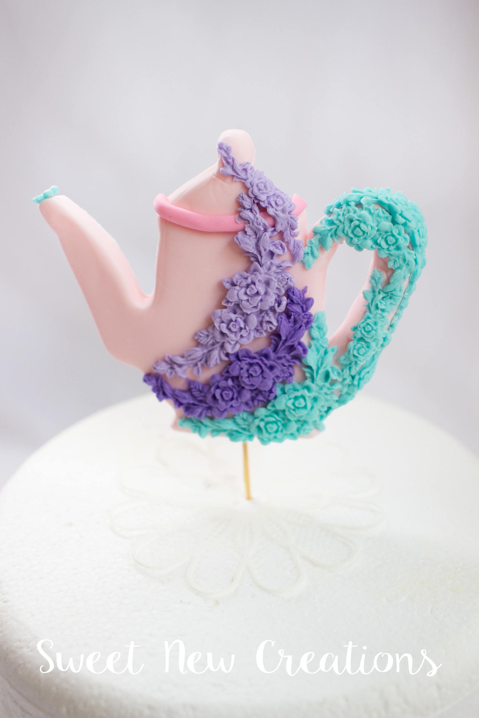 Tea Pot Cake Topper Spring Tea Party Cake Topper Baby Shower - Etsy