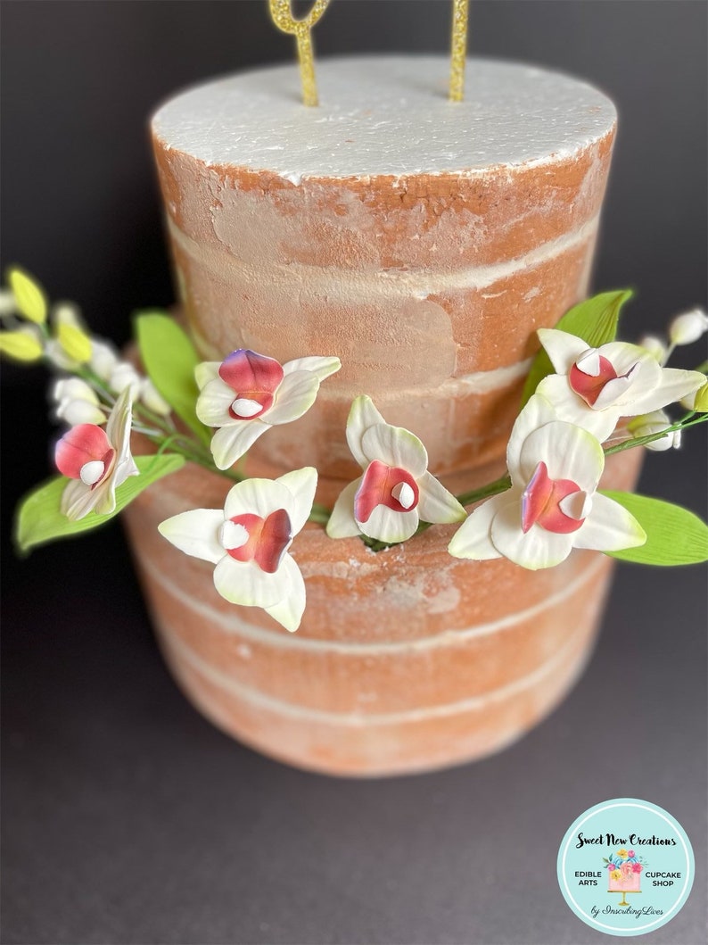 Lily of the Valley and Moth Orchid Spray Gum Paste Green White - Etsy