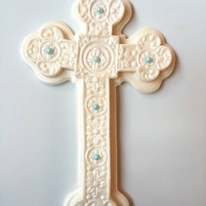 Baptism Cake Topper XL Shimmering Cross Edible Fondant Topper ...