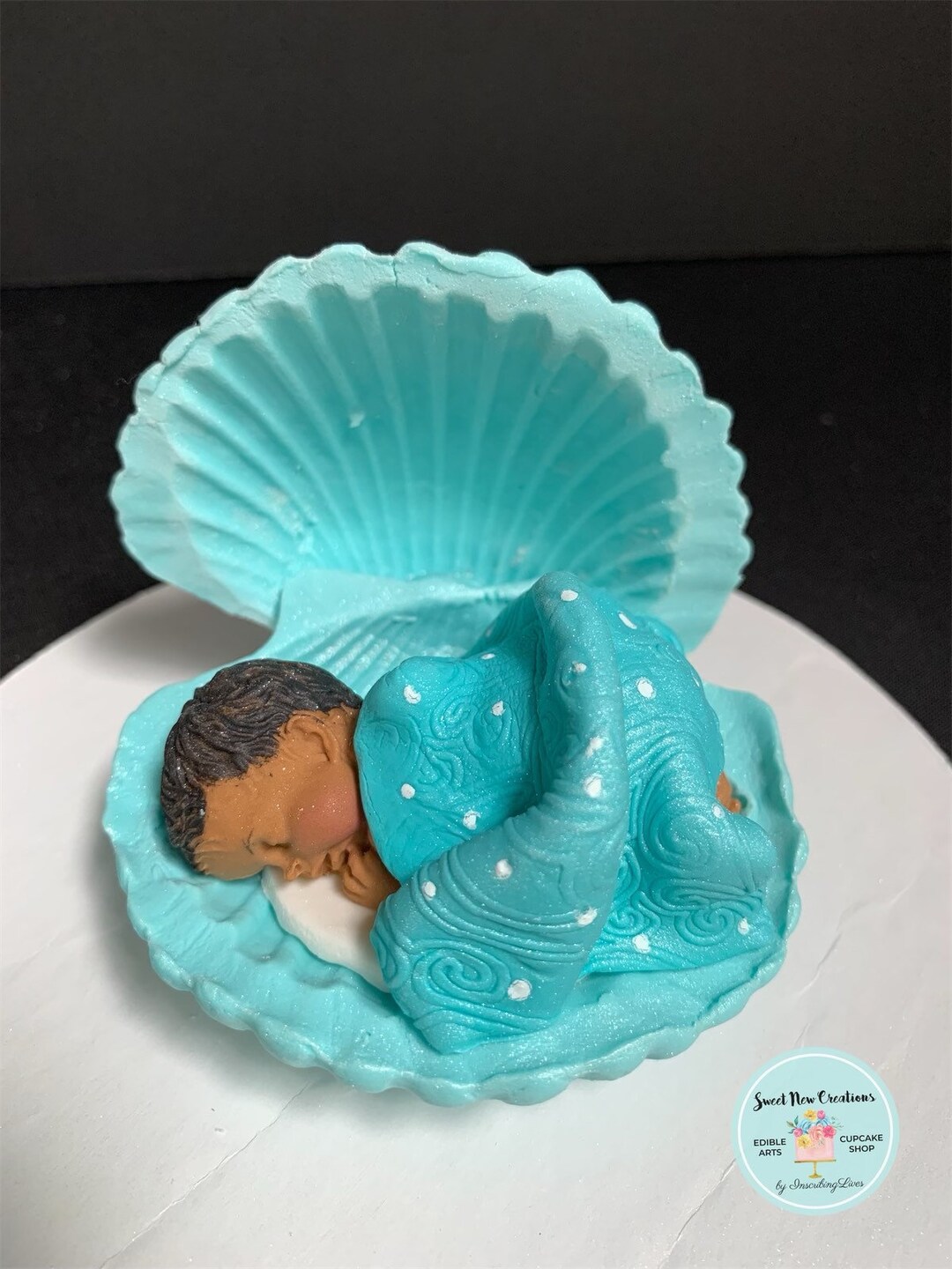 Under the Sea Baby Shower Cake Topper Baby in a Clam Shell Sea Shell ...
