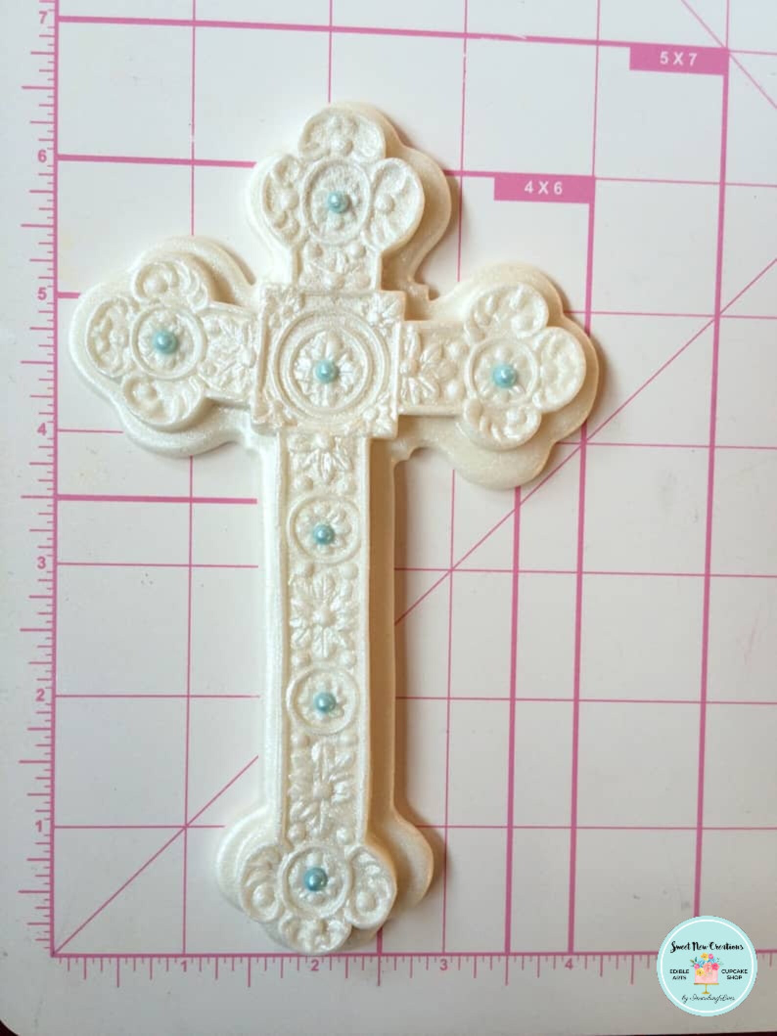 Baptism Cake Topper XL Shimmering Cross Edible Fondant Topper ...