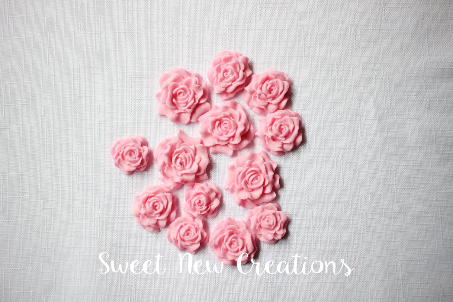 Pink Rose Fondant Flowers Edible Party Favors Sugar Flowers - Etsy