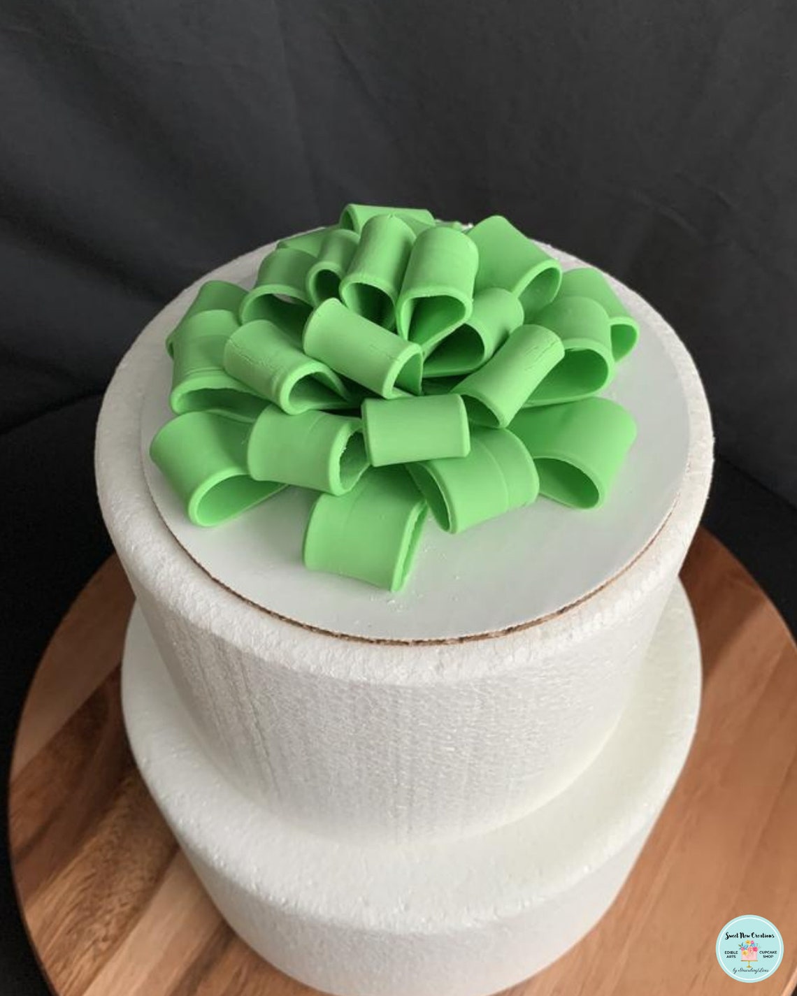 Ribbon Bow Cake Topper in Mint Green Edible Fondant Box - Etsy