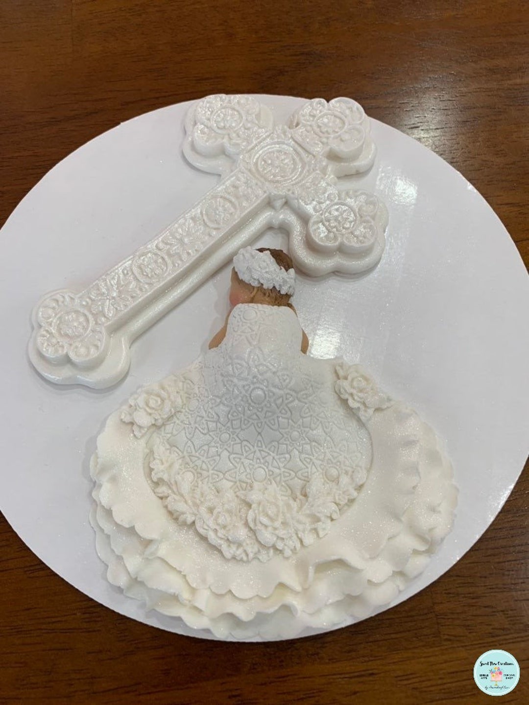 Baptism Cake Topper Girl Edible Christening Cake Topper Baptism Cross ...