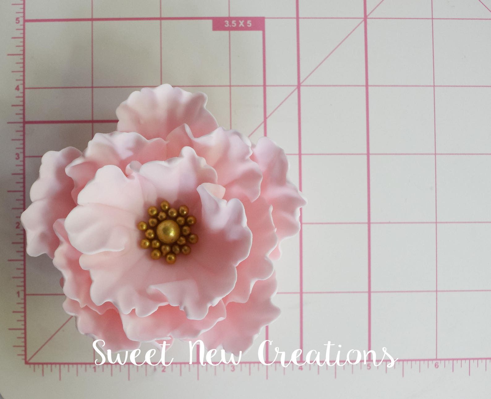 Pink Fondant Flowers Ruffle Peony Edible Flowers Vintage - Etsy