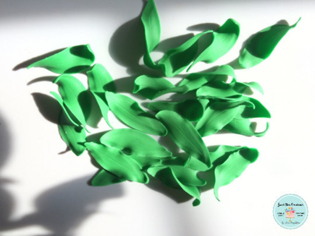 Fondant Leaves Curled Edible Leaves Flower Cupcake Topper Fondant ...